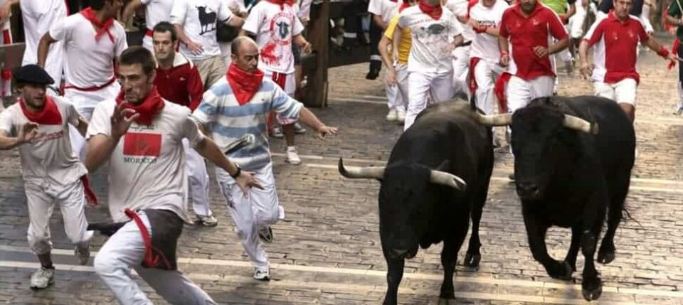 San Fermin Festival- Running of the bulls in Pamplona, Spain